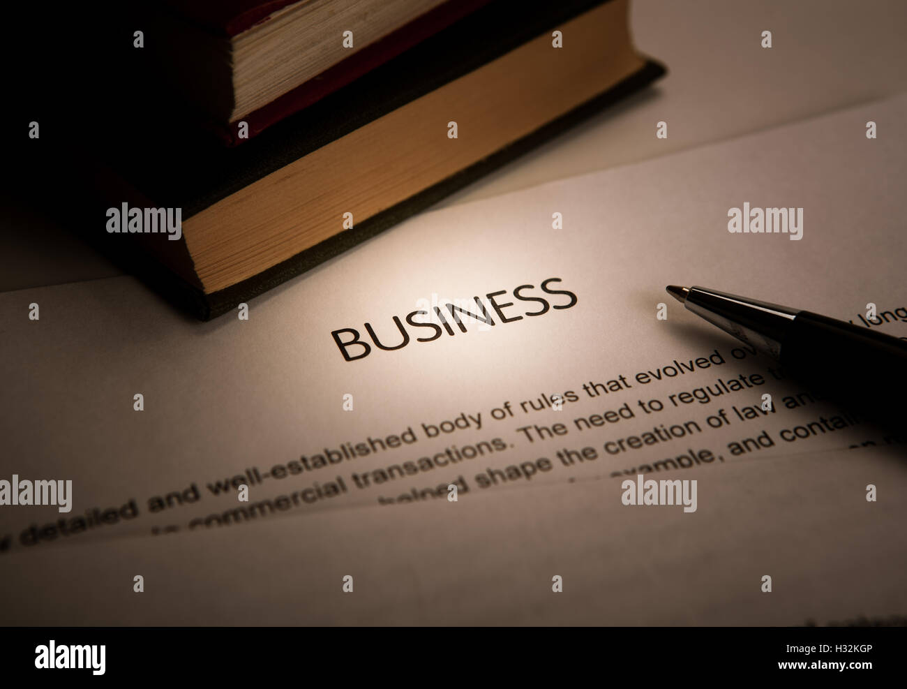 document with the title of business Stock Photo - Alamy