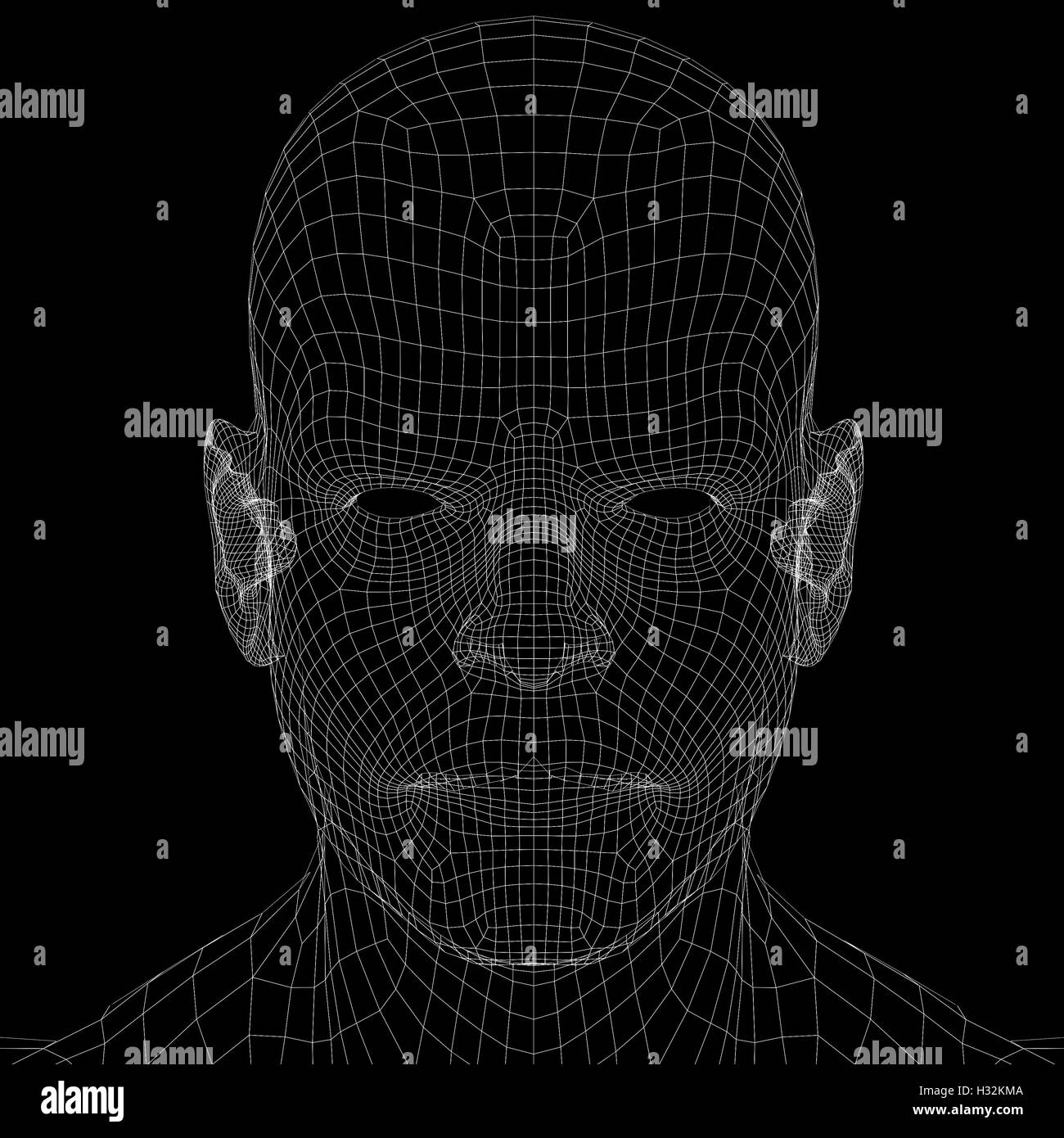 Human head abstract face lines Black and White Stock Photos & Images ...