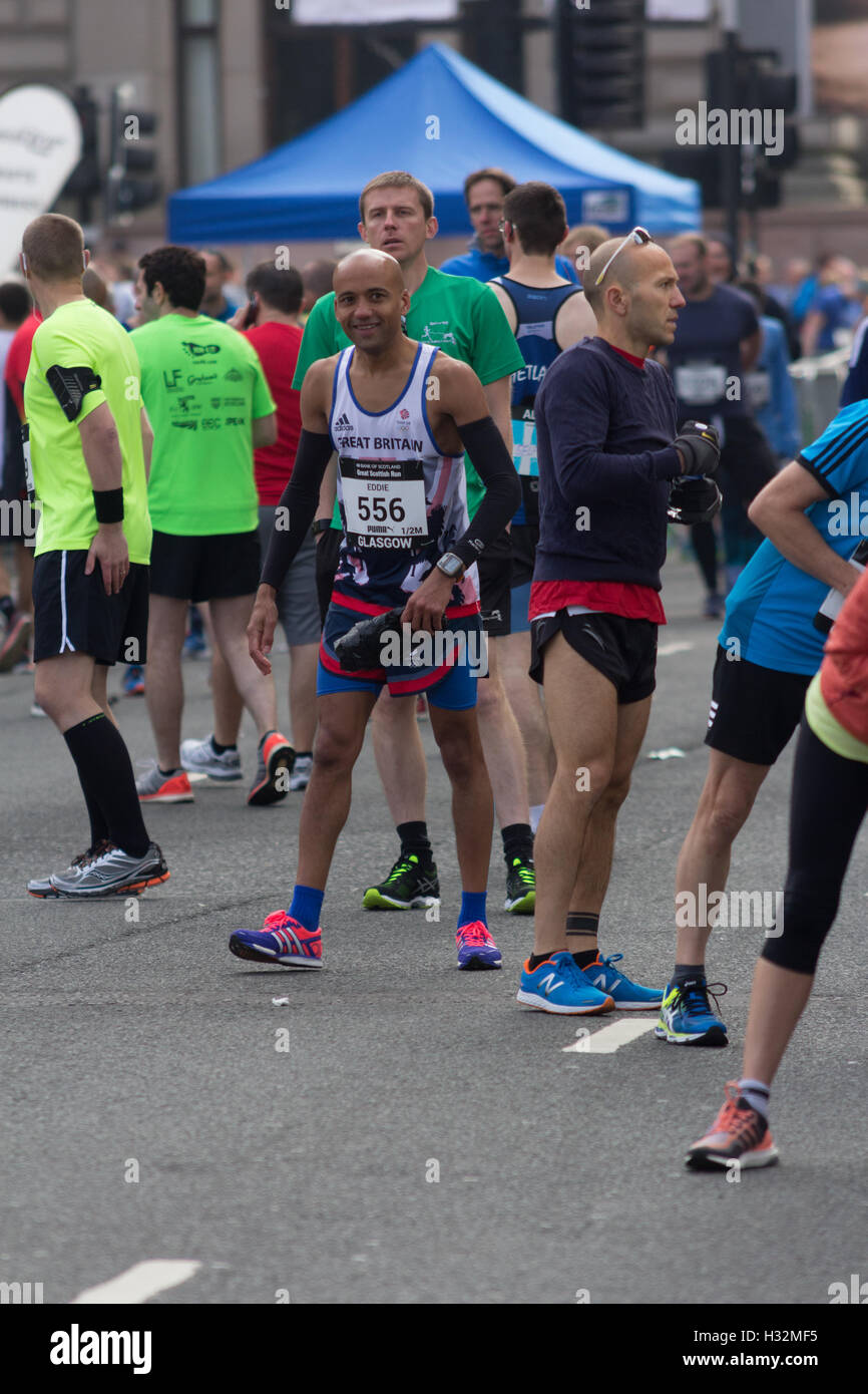 Runners on 10k and half Marathon during Great Scottish run in Glasgow ...