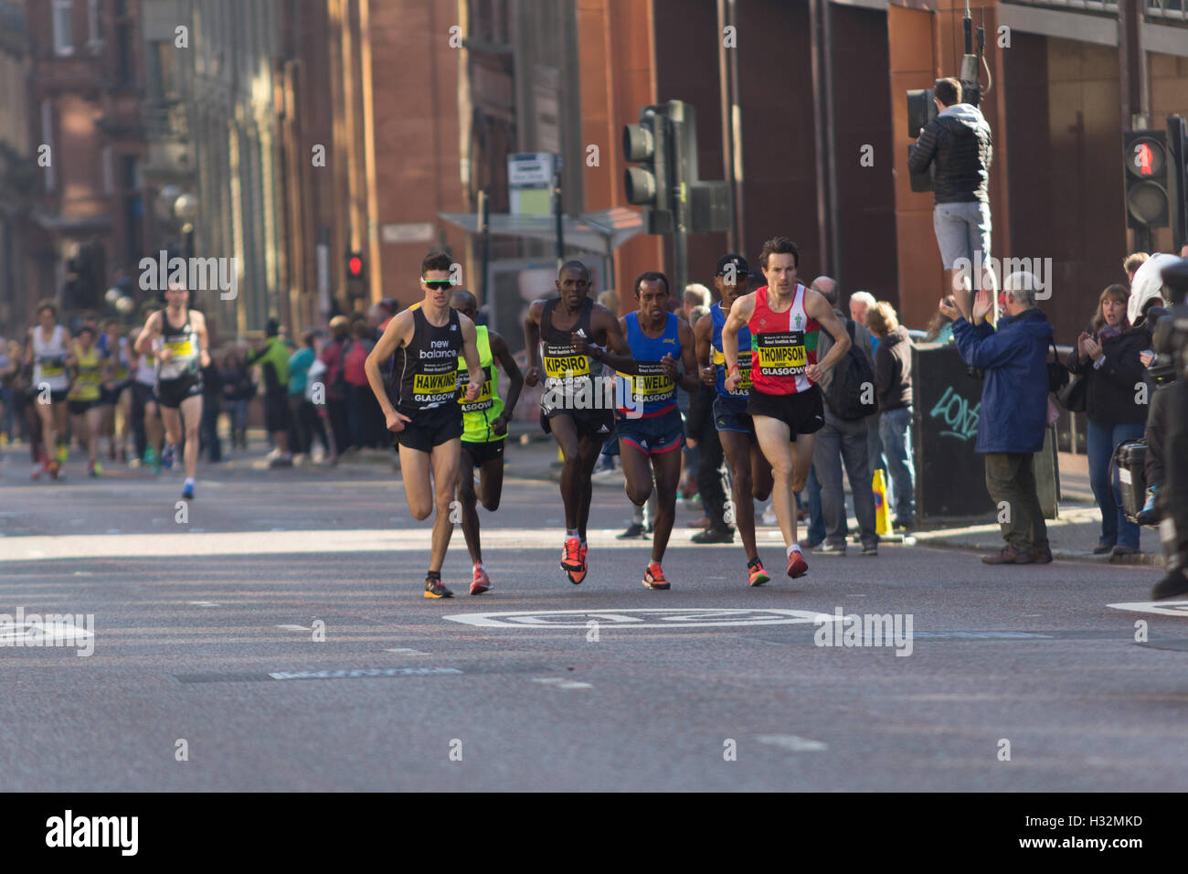 Runners on 10k and half Marathon during Great Scottish run in Glasgow ...