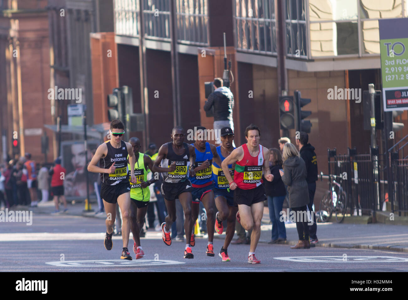 Runners on 10k and half Marathon during Great Scottish run in Glasgow ...