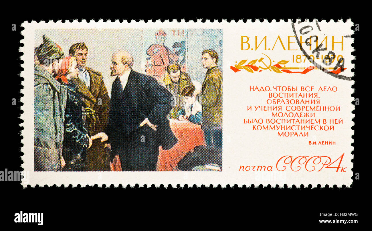 Postage stamp from the Soviet Union depicting the I Brodsky painting of ...