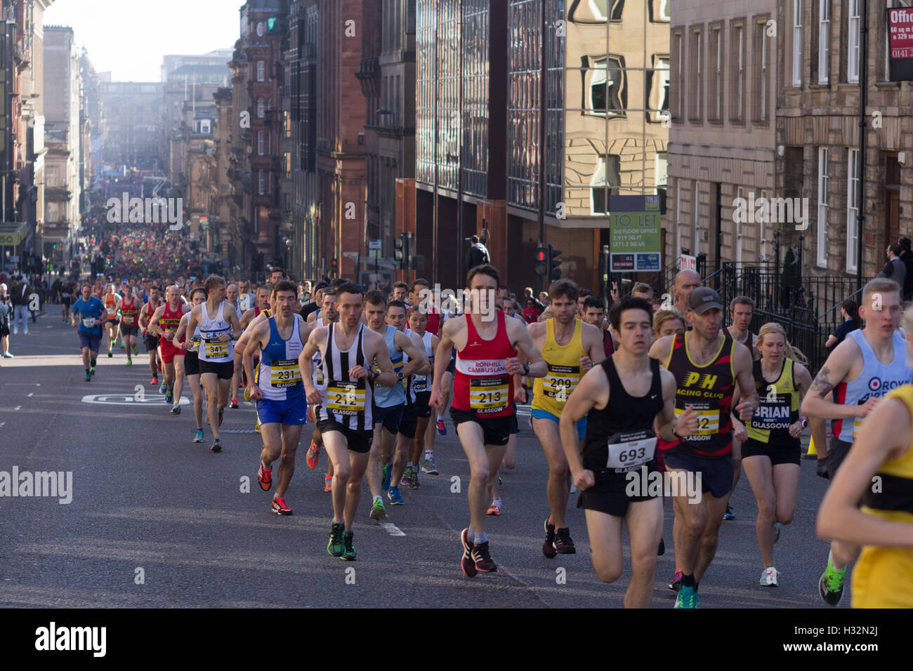 Runners on 10k and half Marathon during Great Scottish run in Glasgow ...