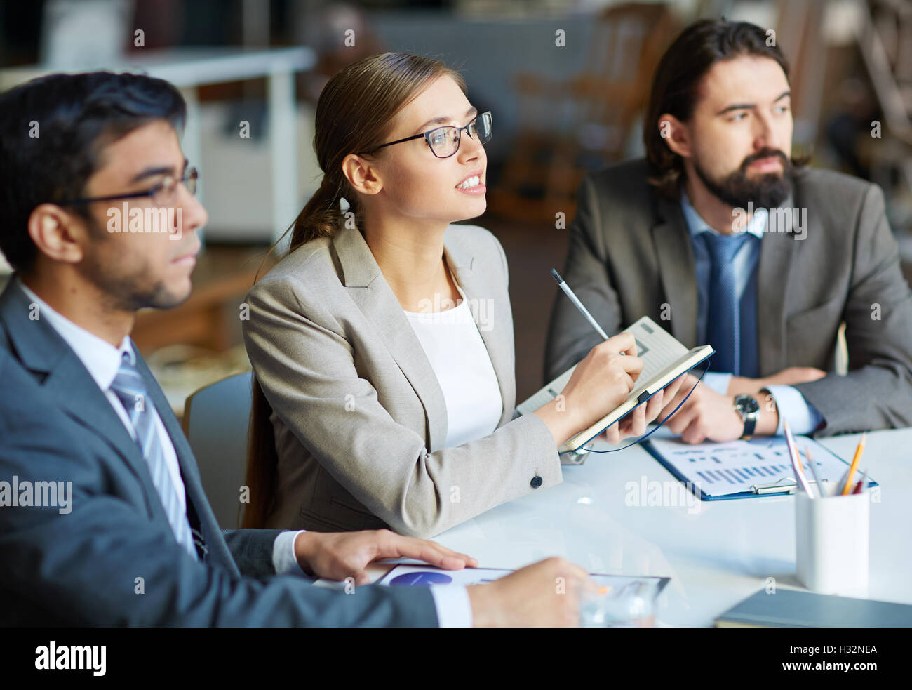 Business team at presentation Stock Photo - Alamy