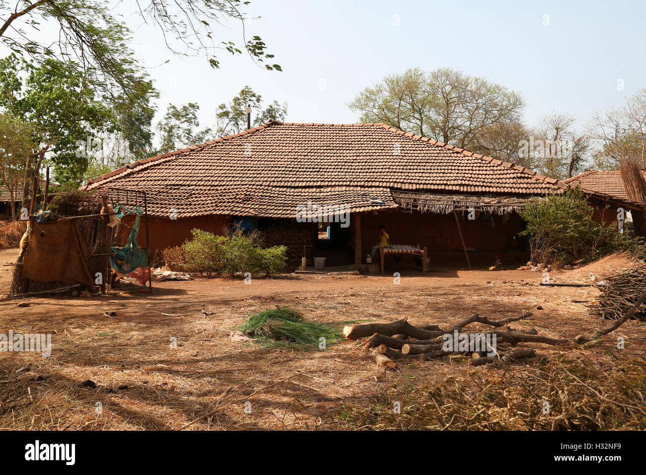 Tribal house, GAMIT TRIBE, Mandal Village, Gujrat, India Stock Photo ...