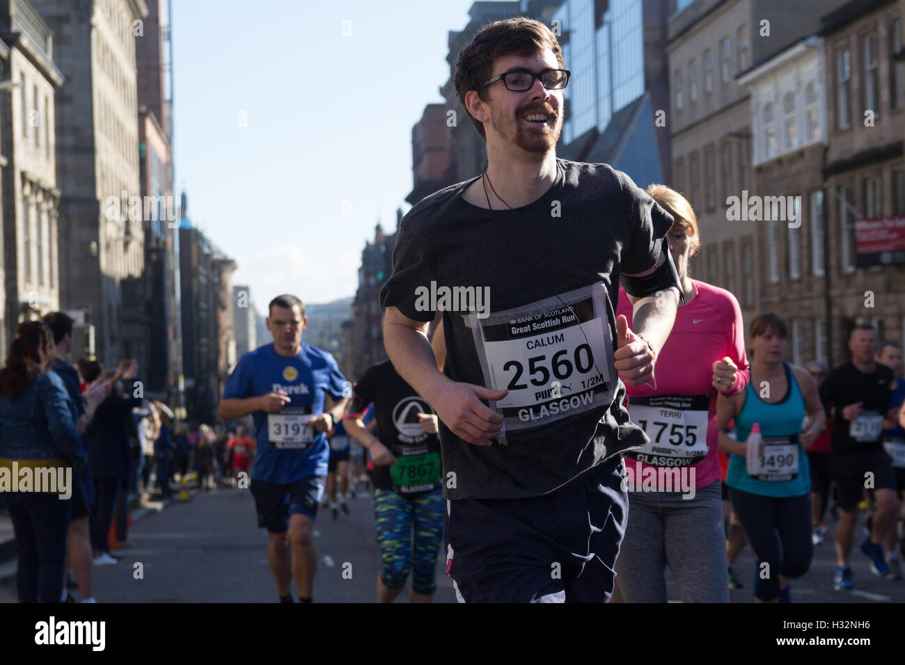 Runners on 10k and half Marathon during Great Scottish run in Glasgow ...