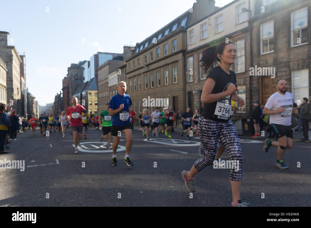 Runners on 10k and half Marathon during Great Scottish run in Glasgow ...