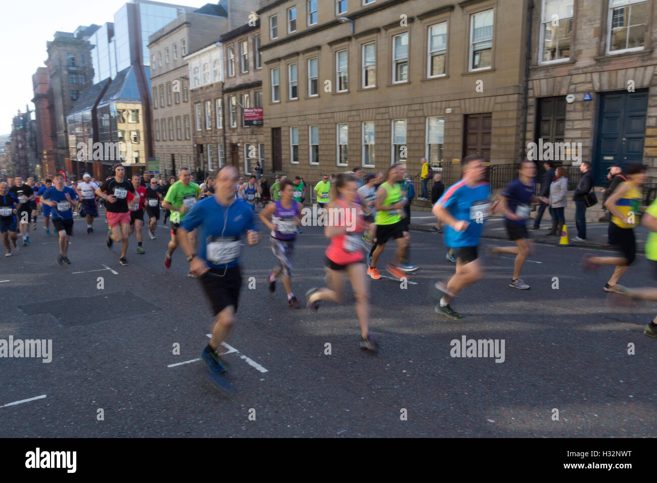 Runners on 10k and half Marathon during Great Scottish run in Glasgow ...