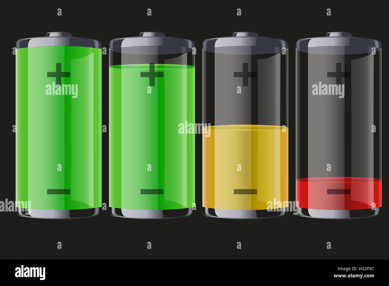 Set of rechargeable batteries with indication Stock Vector Image & Art ...