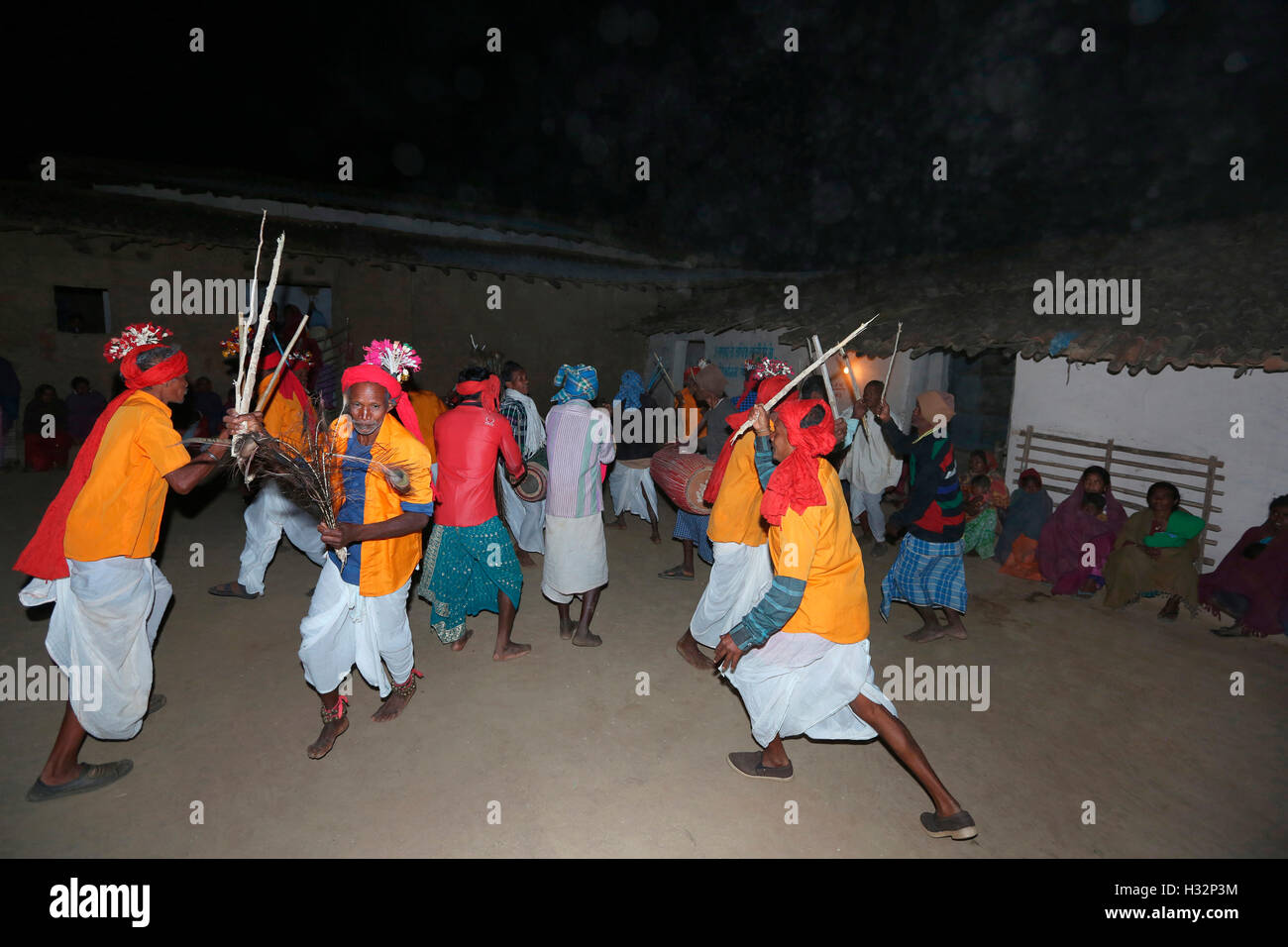 Tribal people performing Saila Dance, NAGESIA TRIBE, Purkela Village ...