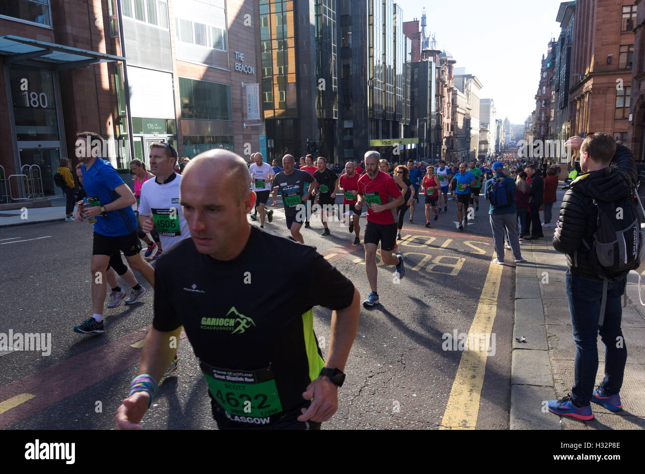 Runners on 10k and half Marathon during Great Scottish run in Glasgow ...