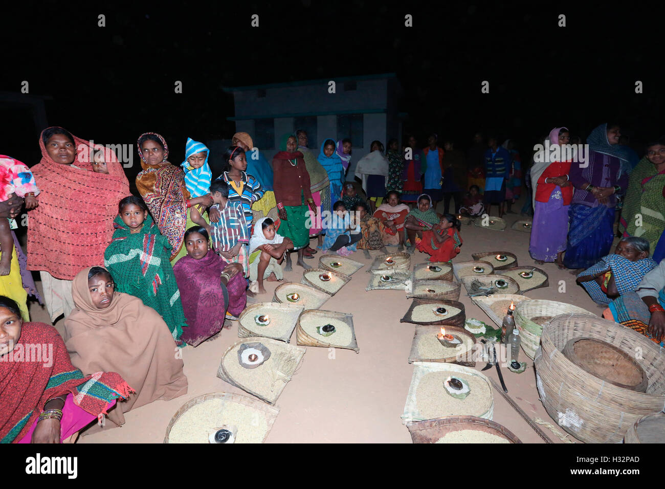 Tribal Women Gathered Together in Mid Night to Celebrate Diyari ...