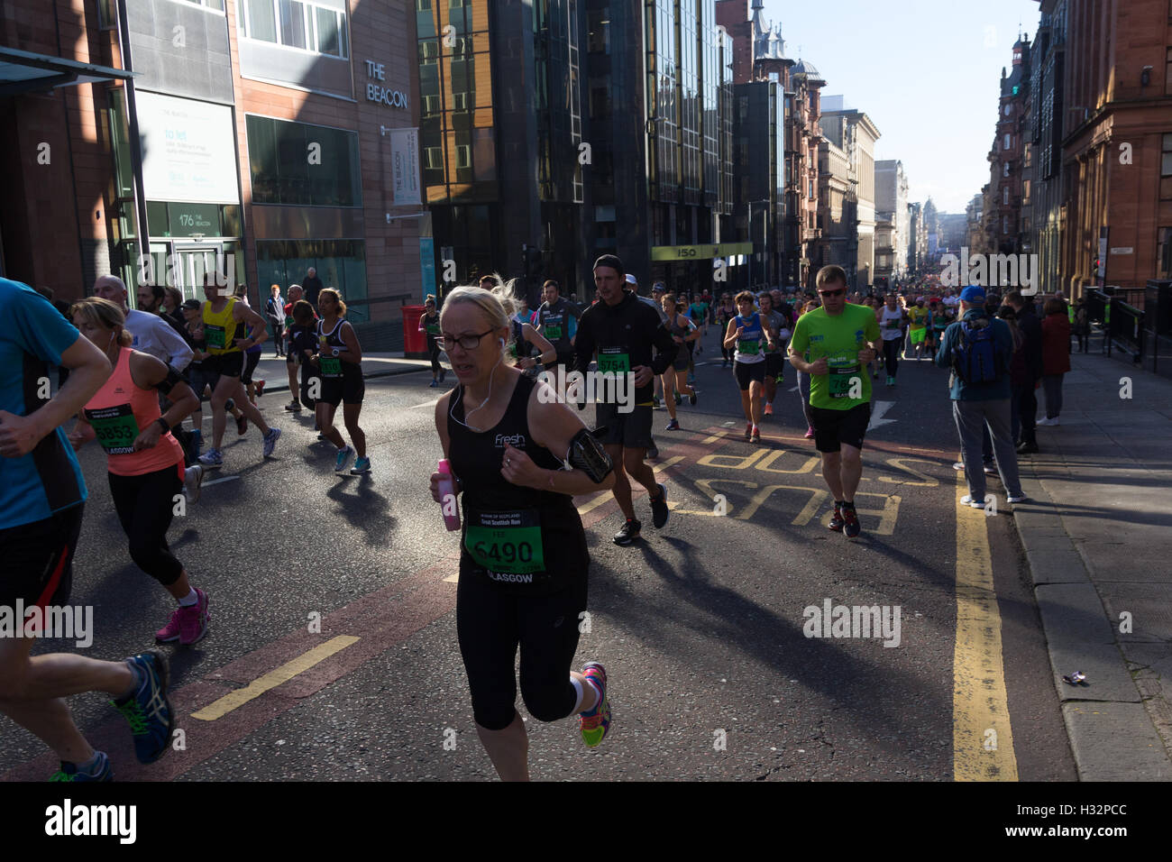 Runners on 10k and half Marathon during Great Scottish run in Glasgow ...