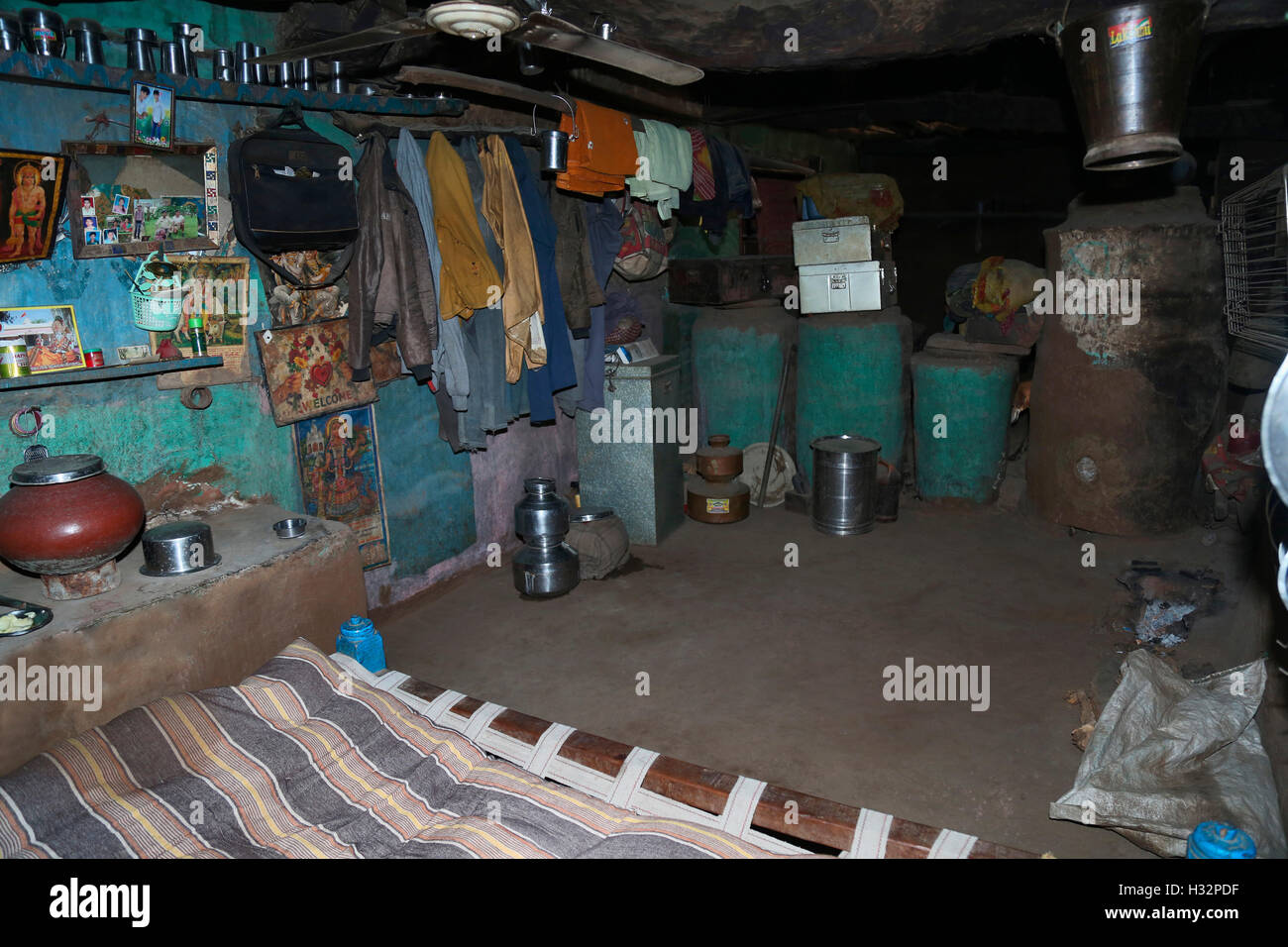 Tribal House Interior, PATELIA TRIBE, Jamana Muvada Village, Lunawada ...