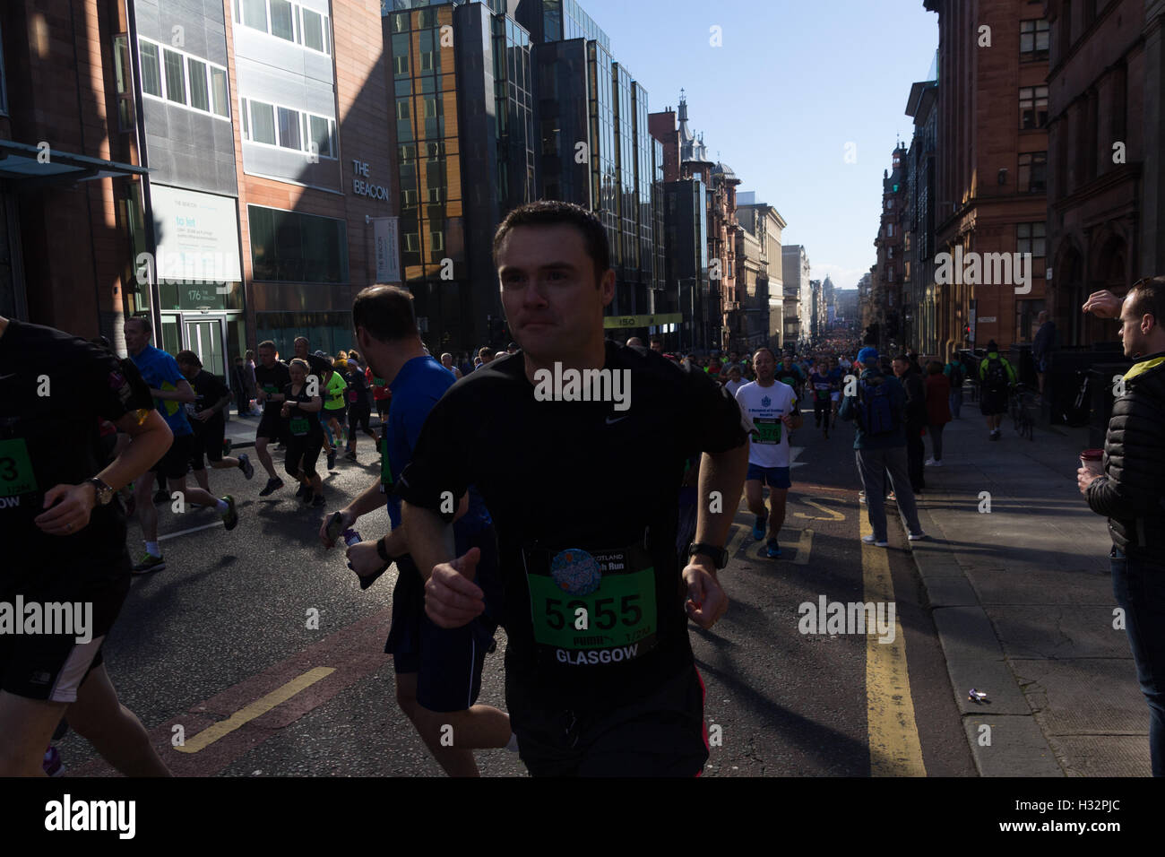 Runners on 10k and half Marathon during Great Scottish run in Glasgow ...