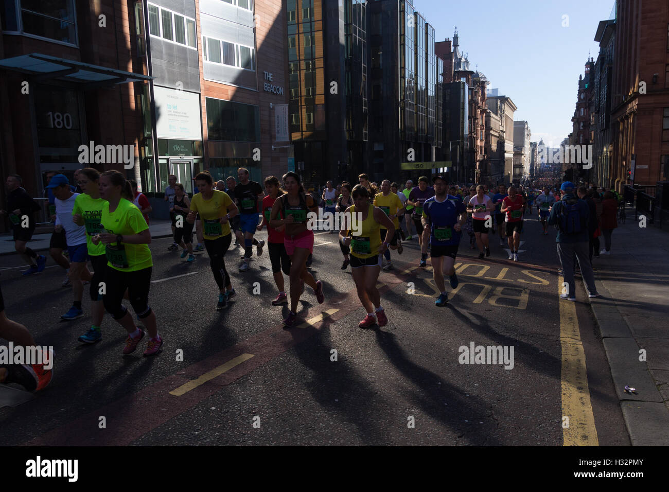 Runners on 10k and half Marathon during Great Scottish run in Glasgow ...