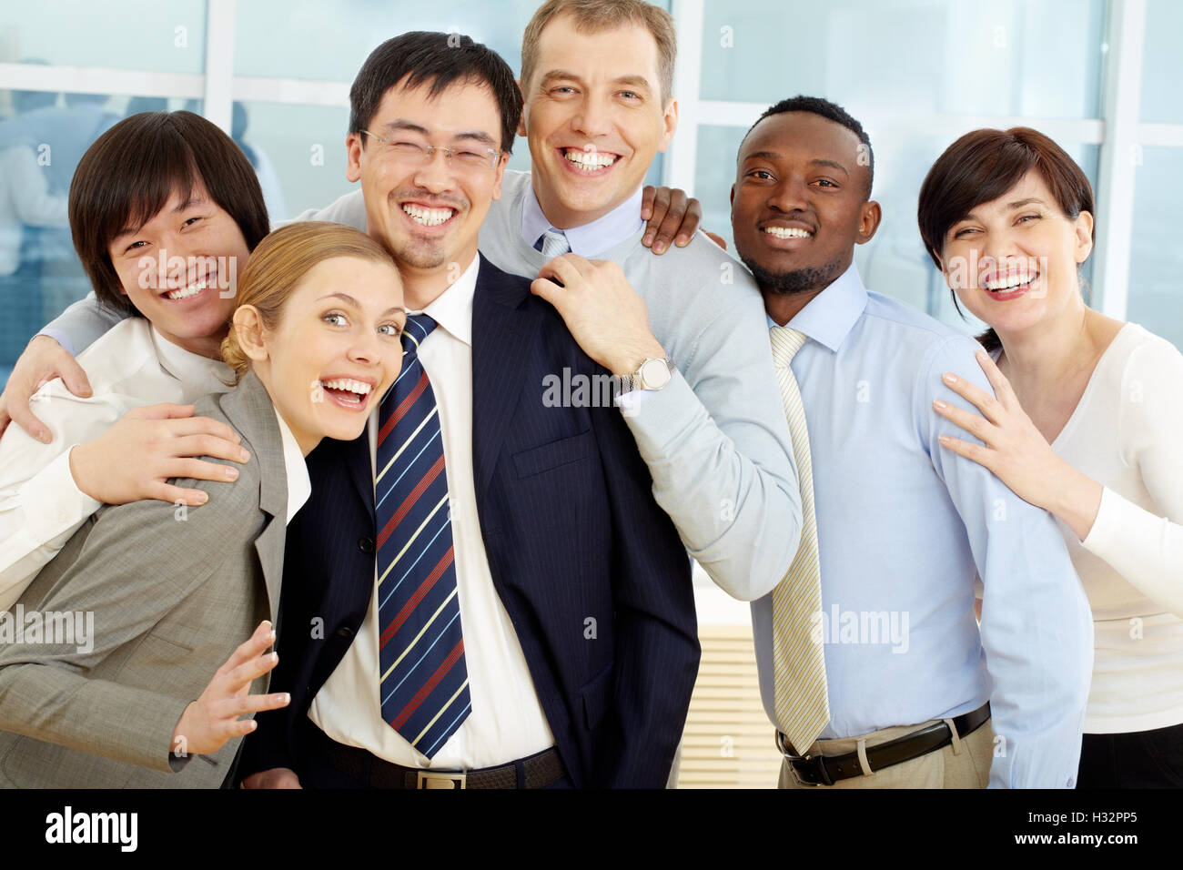 Friendly business group Stock Photo - Alamy