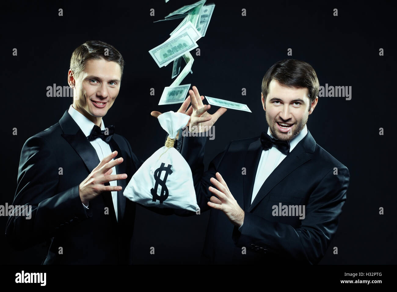 Cash and money bag flying hi-res stock photography and images - Alamy