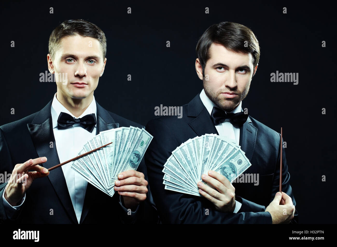 Men with dollars Stock Photo - Alamy