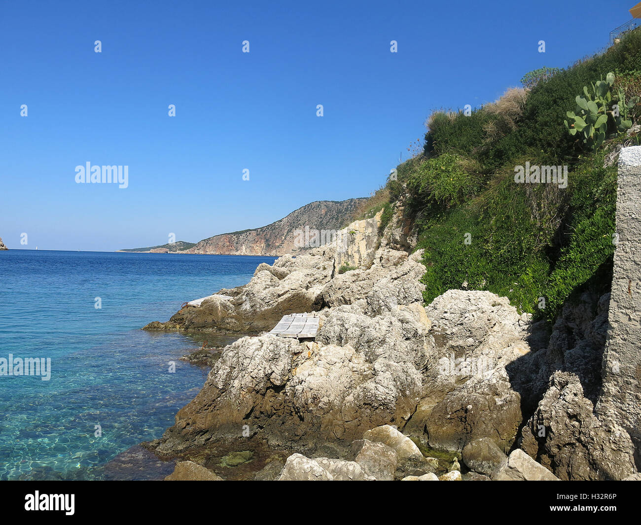 Mountain view with ocean Stock Photo - Alamy