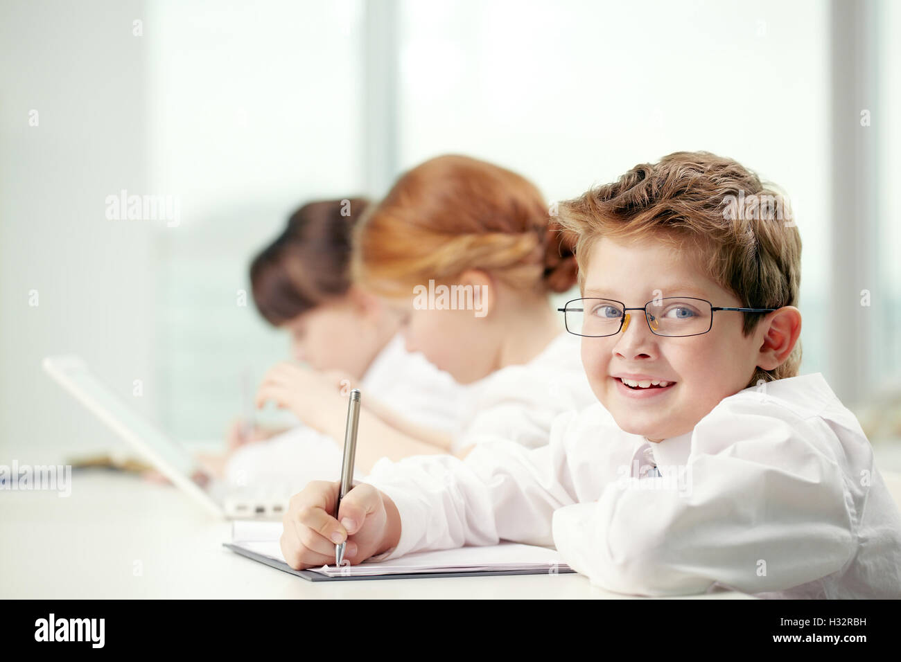 Boy at school Stock Photo - Alamy