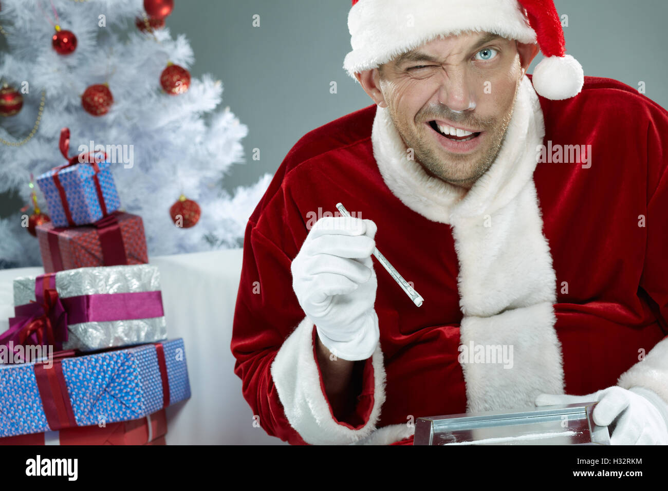 Santa drug dealer Stock Photo - Alamy