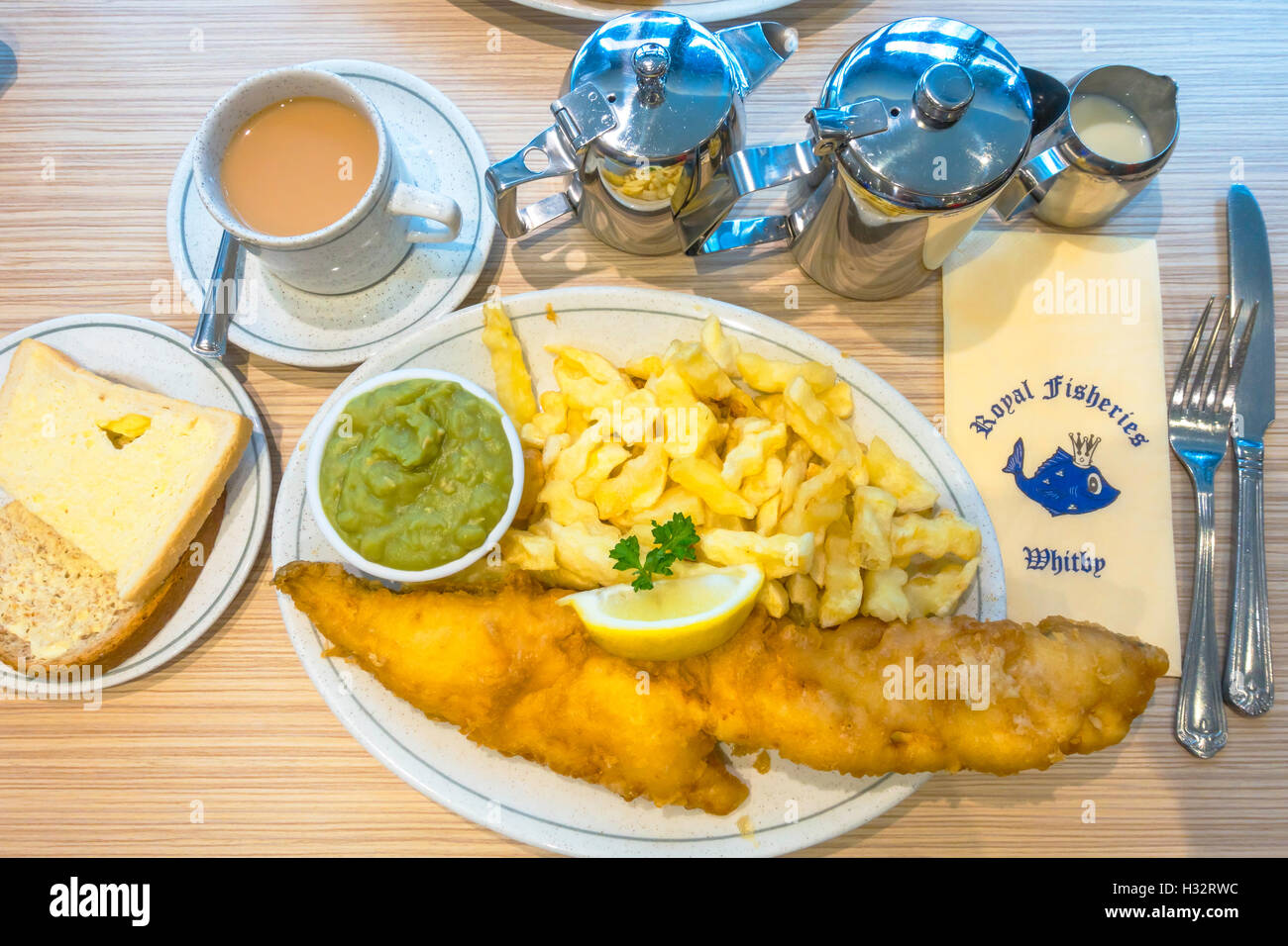 Fusco's Royal Fisheries Yorkshire Special Haddock and Chips with bread ...