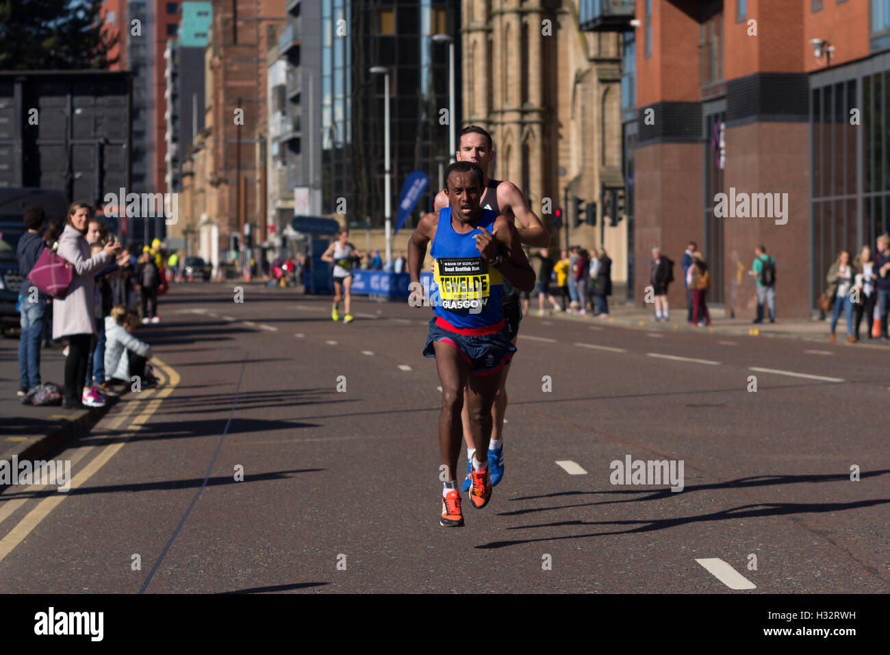Runners on 10k and half Marathon during Great Scottish run in Glasgow ...