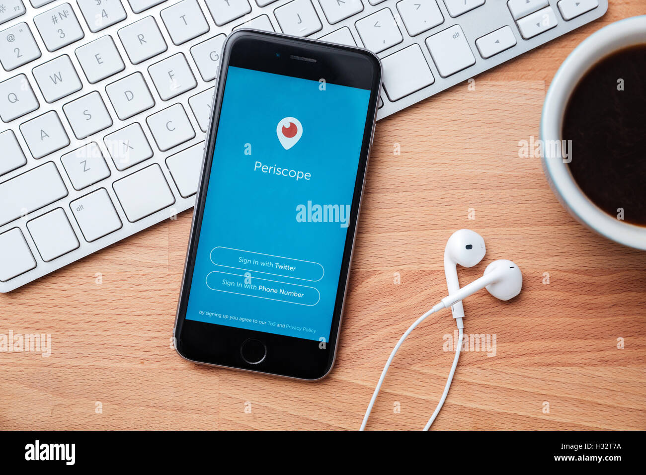 CHIANGMAI,THAILAND - JUN 12 ,2016 :Periscope app log in screen on a ...