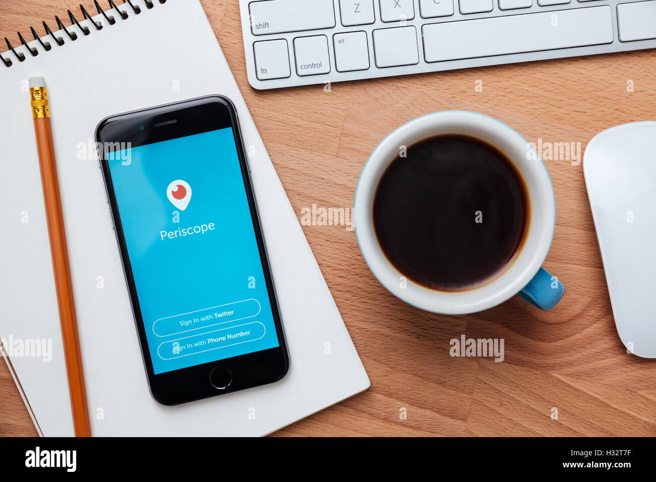 CHIANGMAI,THAILAND - JUN 12 ,2016 :Periscope app log in screen on a ...