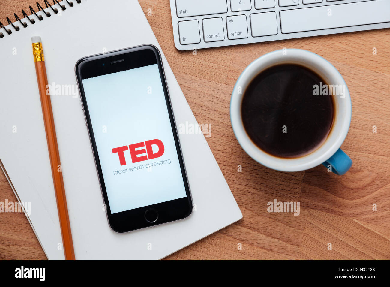 SARANSK, RUSSIA - JANUARY 07, 2016: A phone screen shows details of TED ...