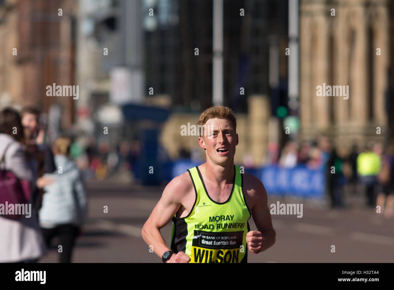 Runners on 10k and half Marathon during Great Scottish run in Glasgow ...
