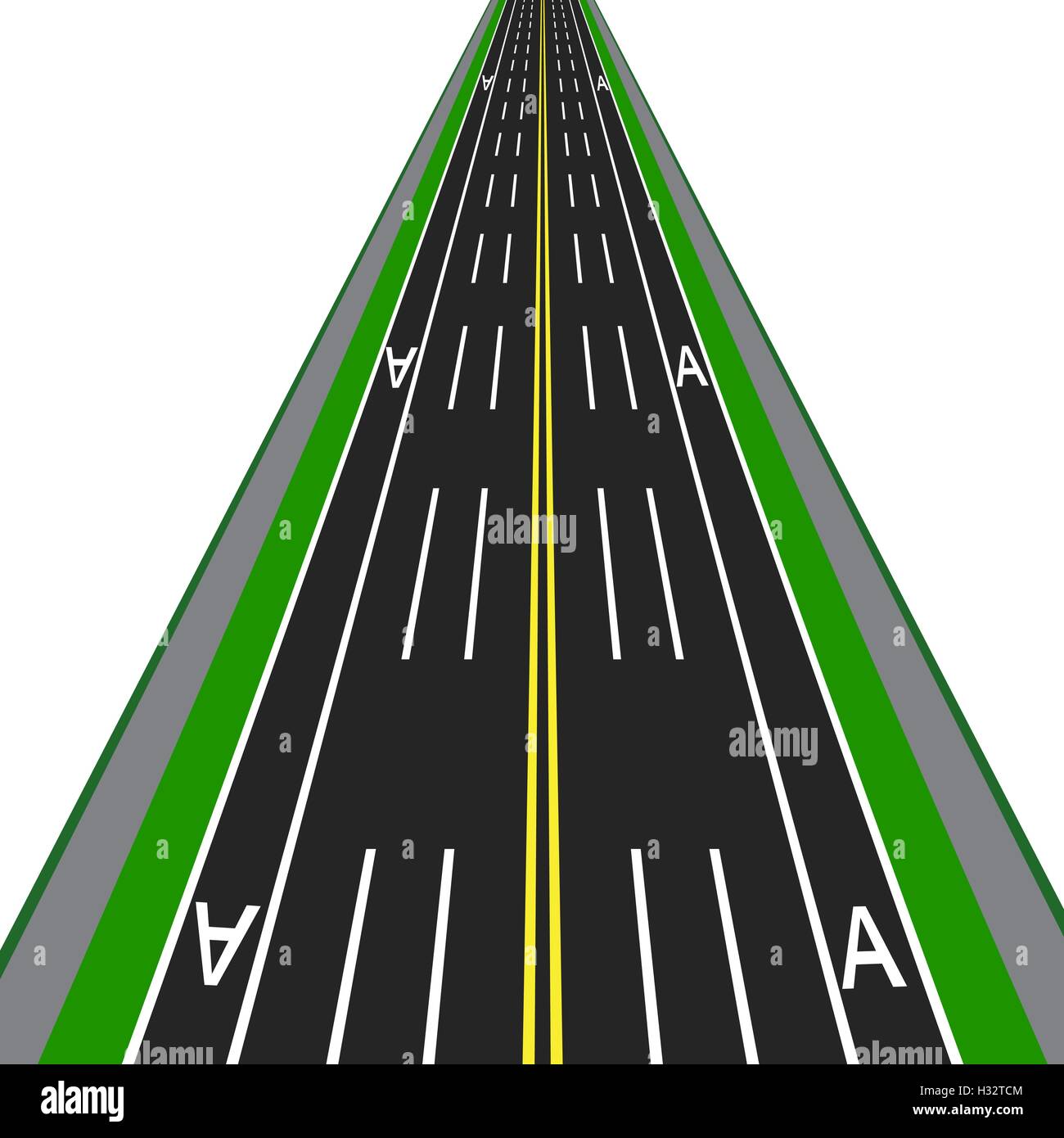 Direct road highway with markup. Dedicated lanes for public transport ...