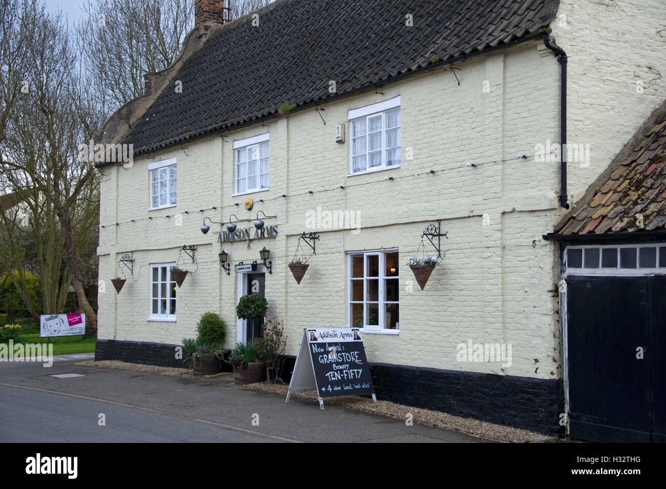 Addison Arms a public house in Glatton, Cambridgeshire, UK Stock Photo ...