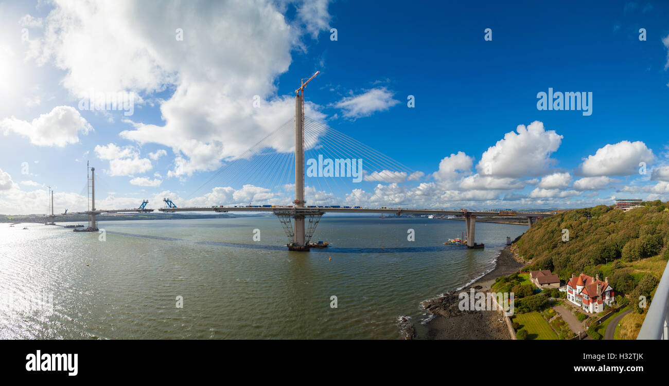 Panoramic for the Queensferry Crossing the new bridge being built over ...