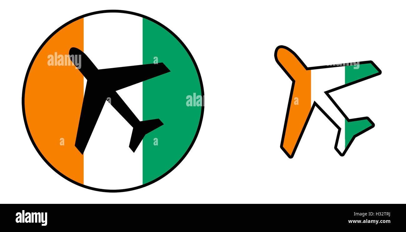 Nation flag - Airplane isolated on white - Ivory Coast Stock Photo - Alamy