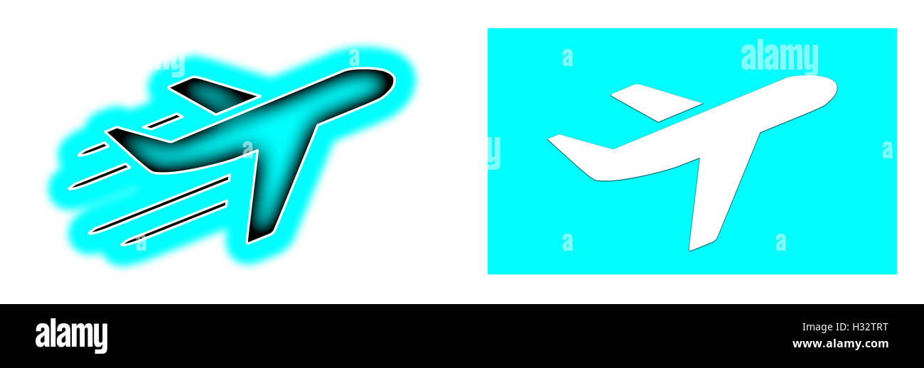 Solid flag - Airplane isolated on white - Blue Stock Photo - Alamy