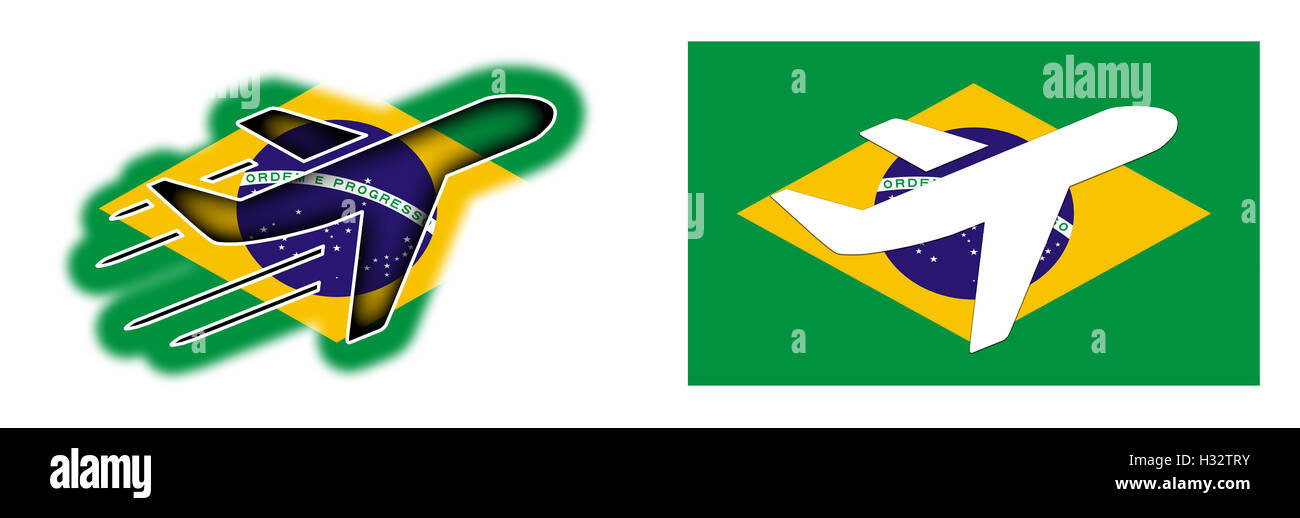 Illustration airplane brazil flag hi-res stock photography and images ...