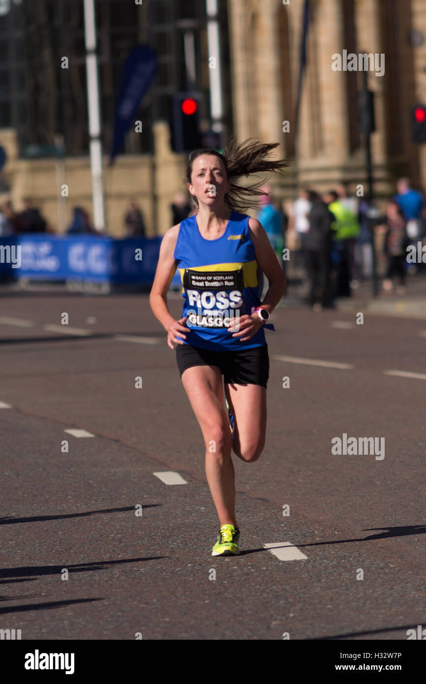 Runners on 10k and half Marathon during Great Scottish run in Glasgow ...