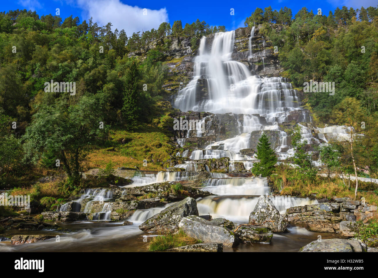 Tvindefossen (also written Tvinnefossen; also called Trollafossen) is a ...