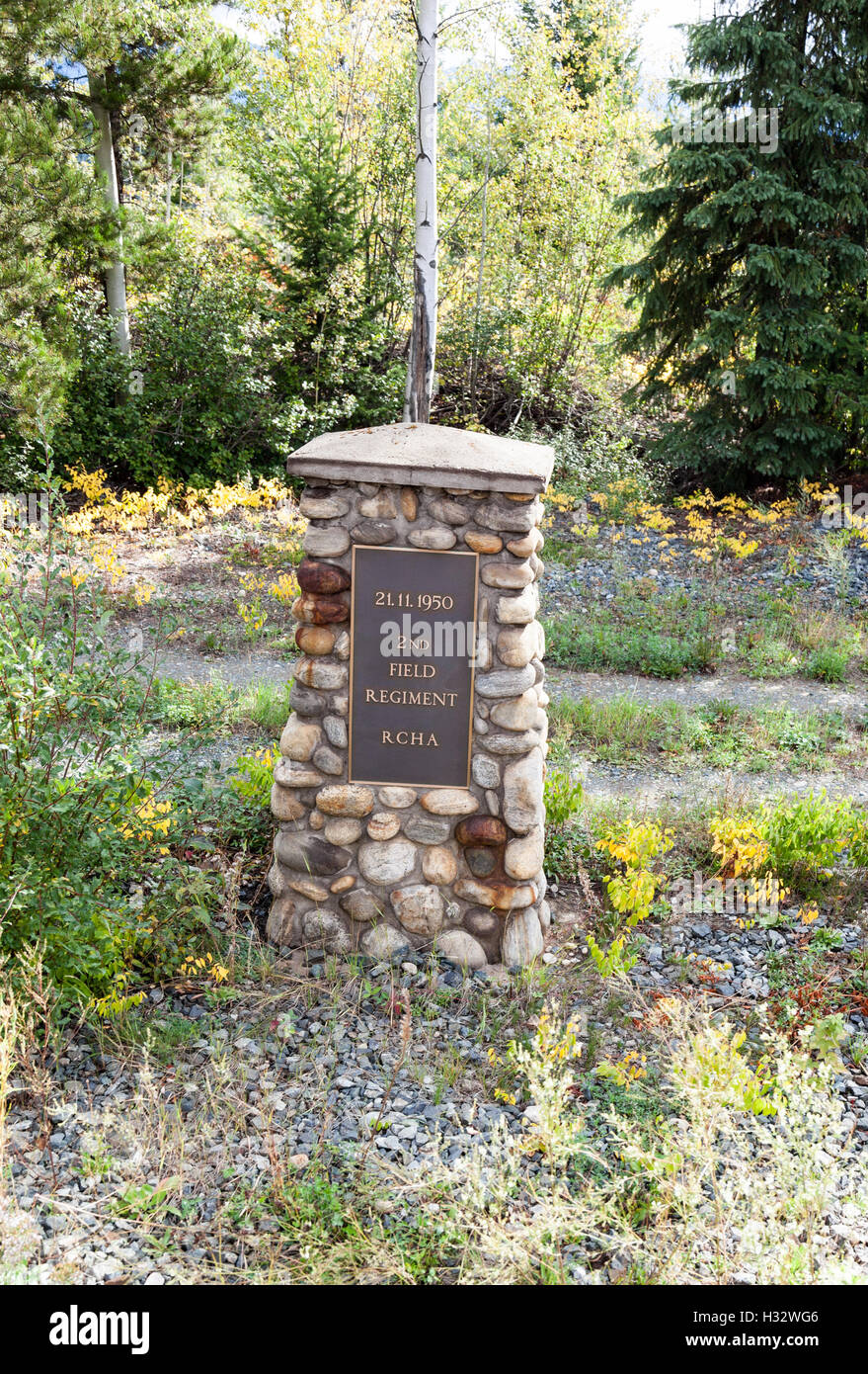 Canoe River monument where 17 soldiers of the 2nd Regiment Royal ...