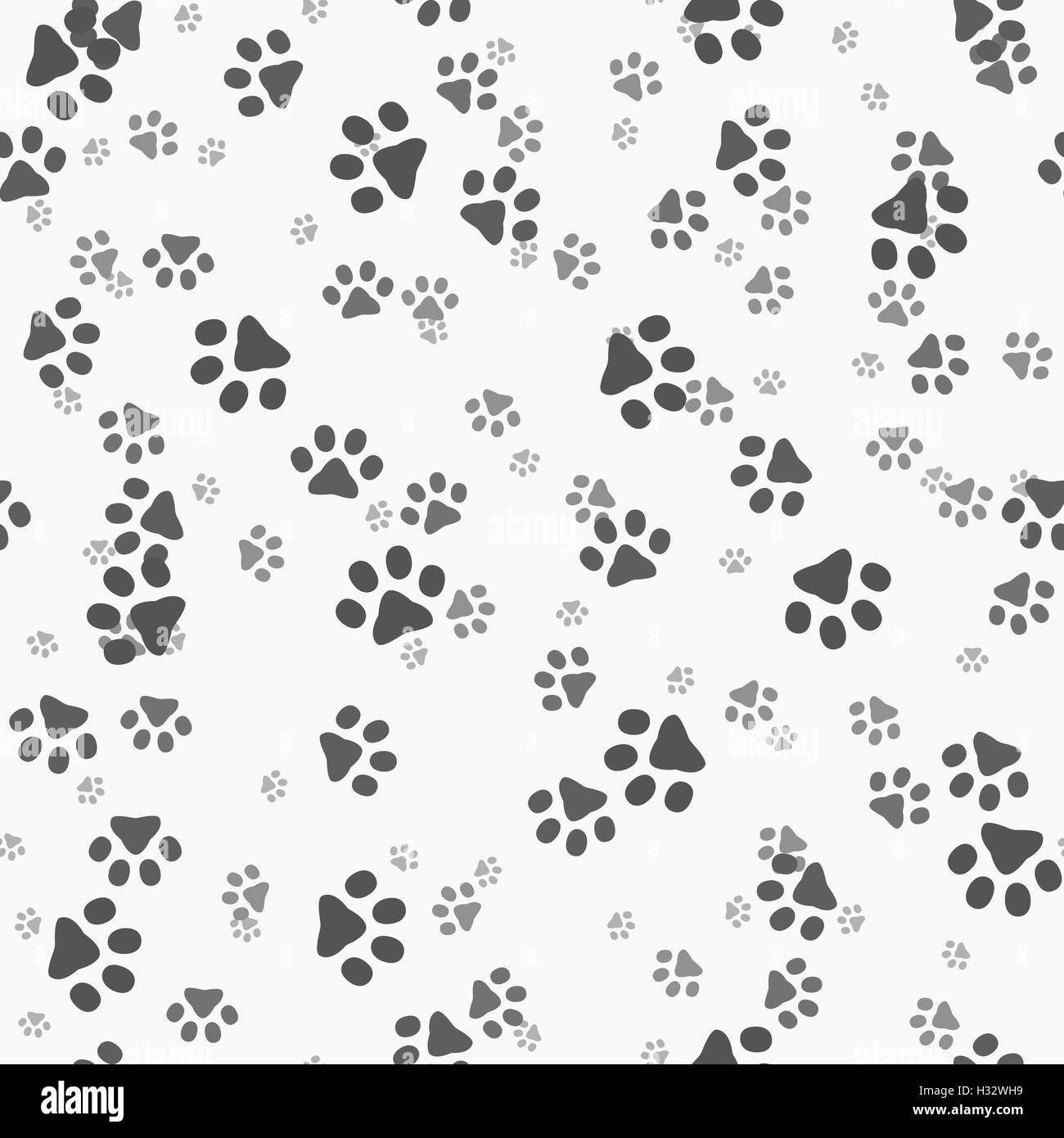 Animal paws. Random sized footprints. Seamless pattern. Vector ...