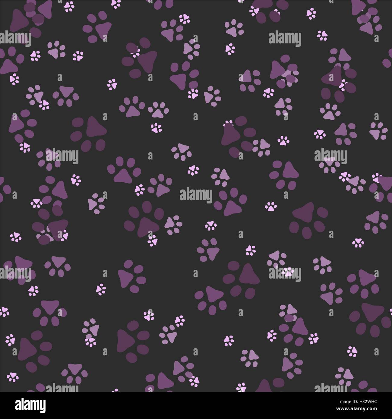 Animal paws. Random sized footprints. Seamless pattern. Vector ...