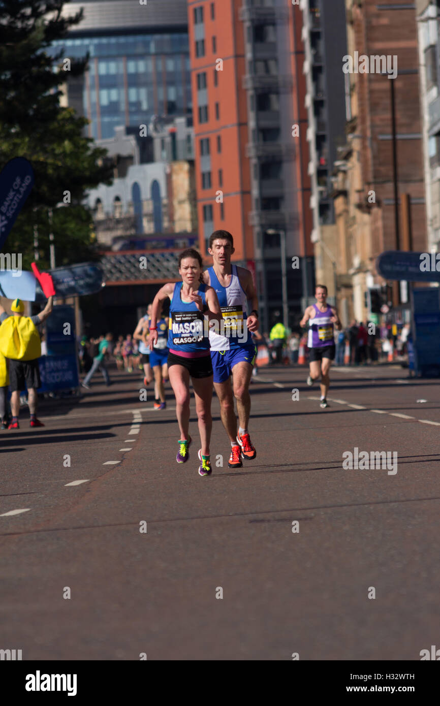 Runners on 10k and half Marathon during Great Scottish run in Glasgow ...