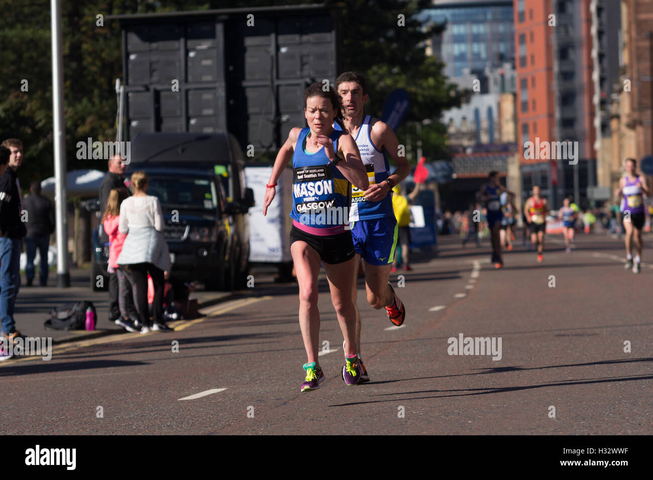 Runners on 10k and half Marathon during Great Scottish run in Glasgow ...
