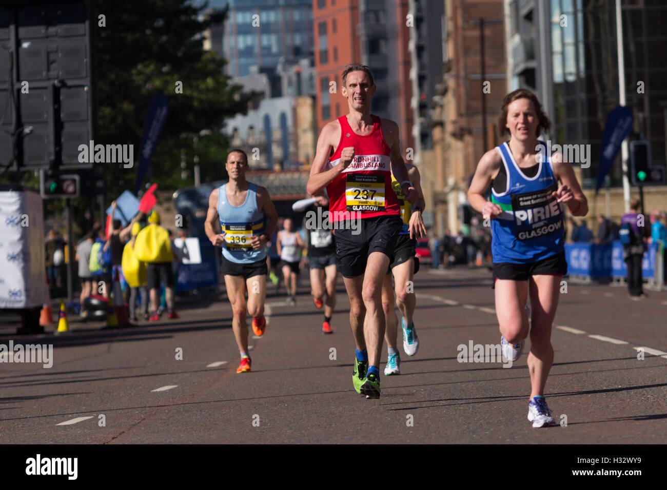Runners on 10k and half Marathon during Great Scottish run in Glasgow ...