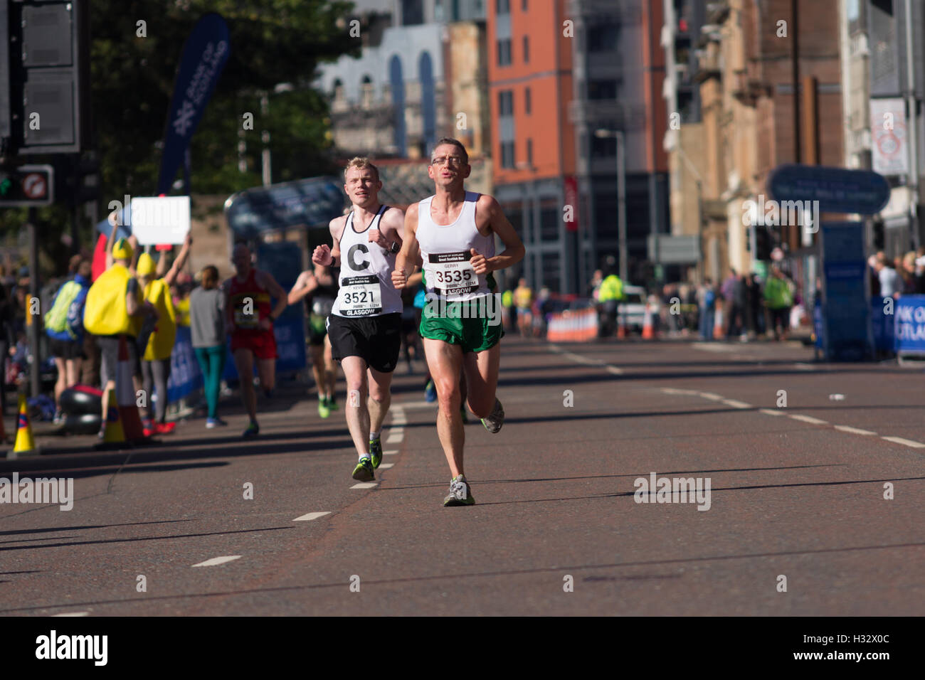 Runners on 10k and half Marathon during Great Scottish run in Glasgow ...