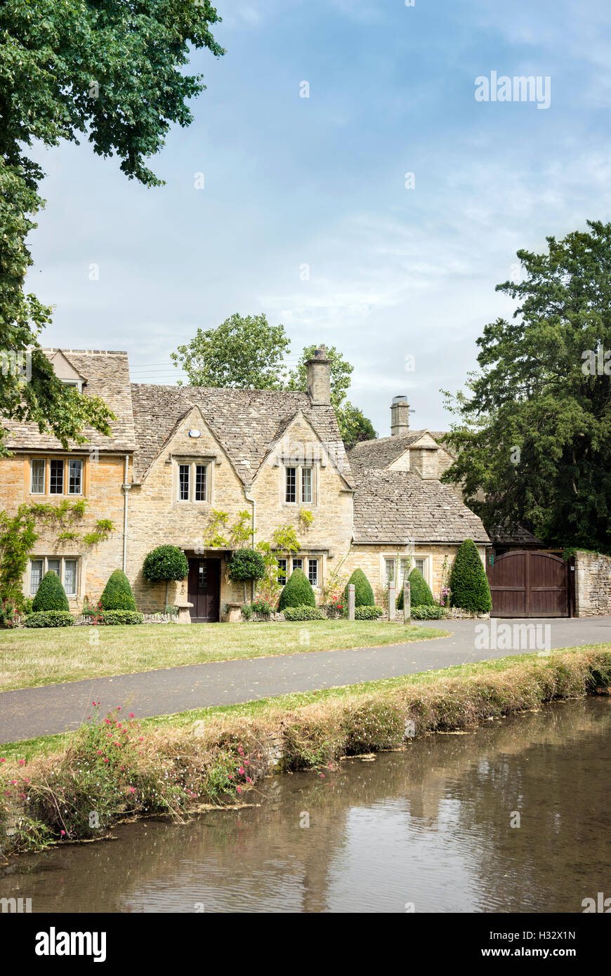 The Cotswold village of Lower Slaughter, Gloucestershire, UK Stock ...