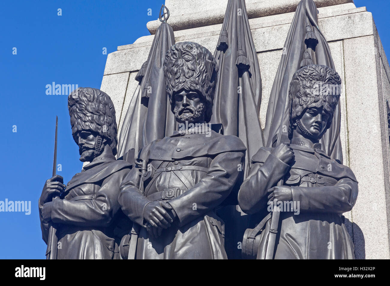 London, Waterloo Place Grenadier guardsmen depicted on the Guards ...