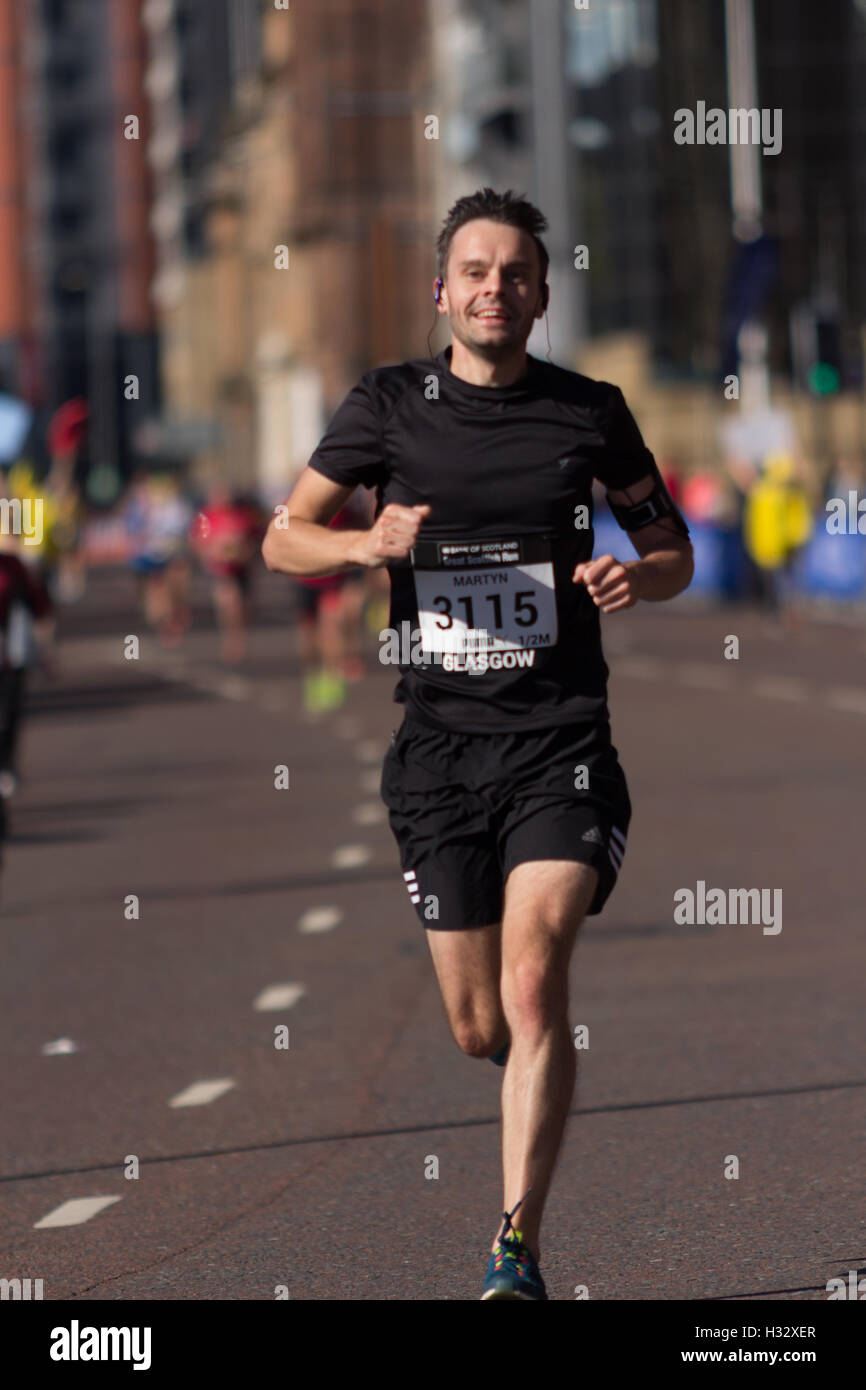 Runners on 10k and half Marathon during Great Scottish run in Glasgow ...
